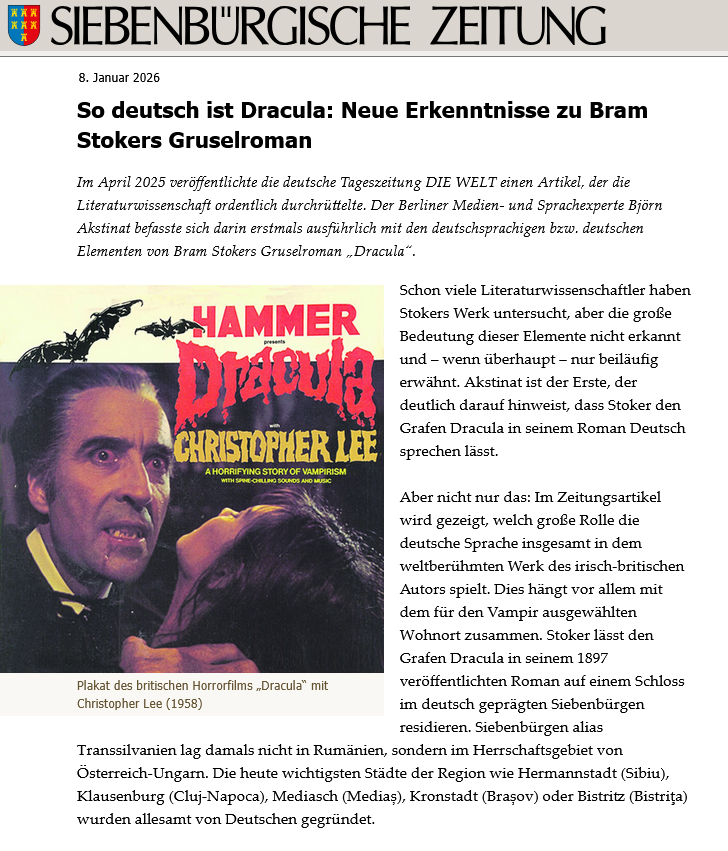 Dracula is so German: New insights into Bram Stoker's horror novel - IMH